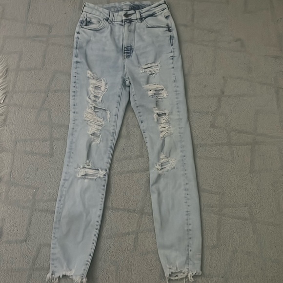 &Denim | Jeans | Denim Destroyed Light Wash Jeans | Poshmark